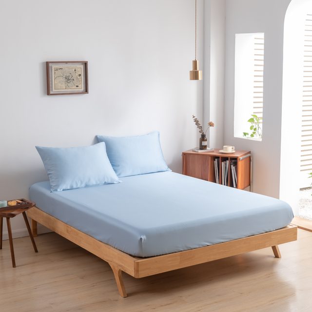 Boomba Premium Fitted Sheet for Top Mattress 100% Bamboo Sky Blue ...